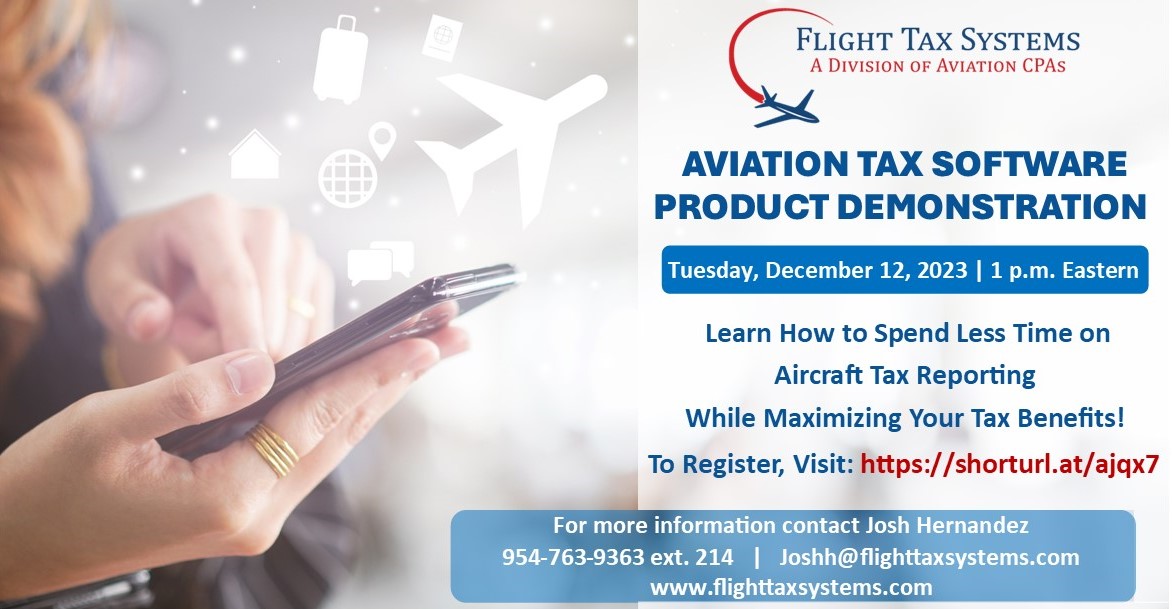 Learn How to Spend Less Time on Your Aircraft Tax Reporting While ...
